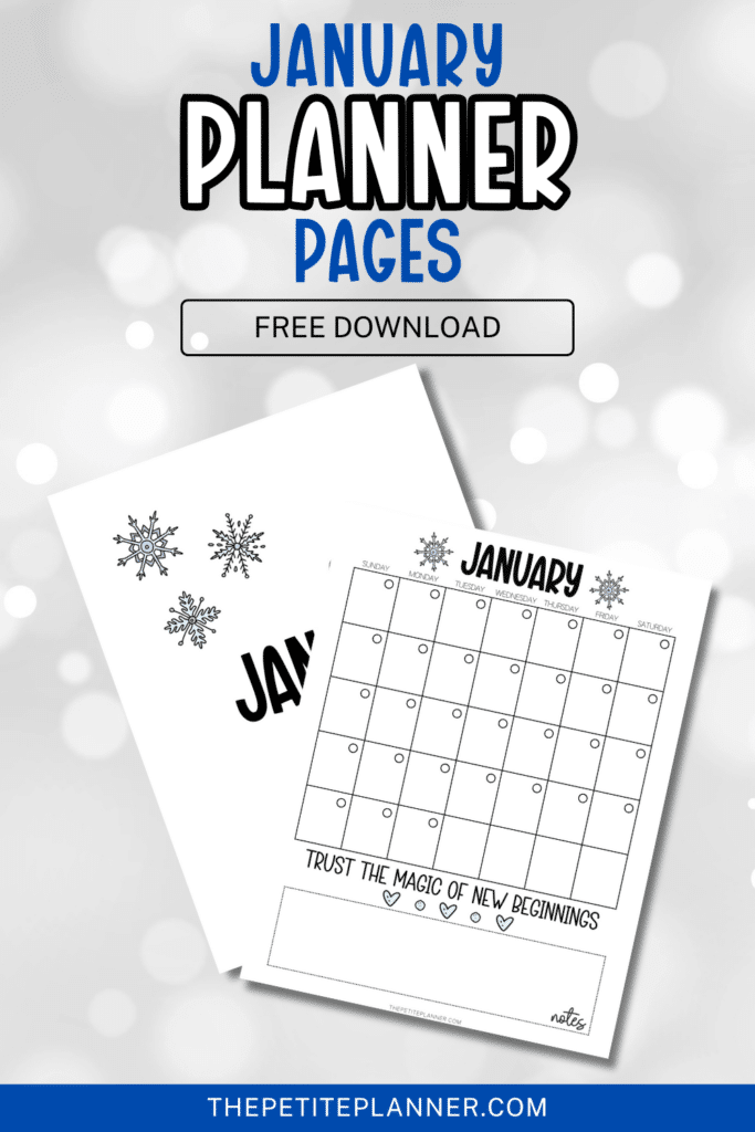 January Planner Pages to Kick Off the New Year!