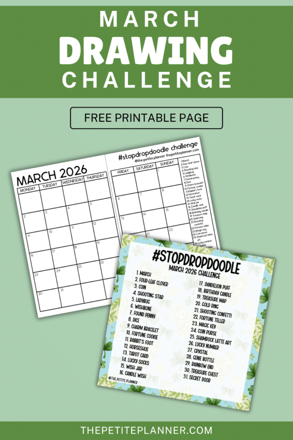 March Drawing Challenge with FREE Printable!