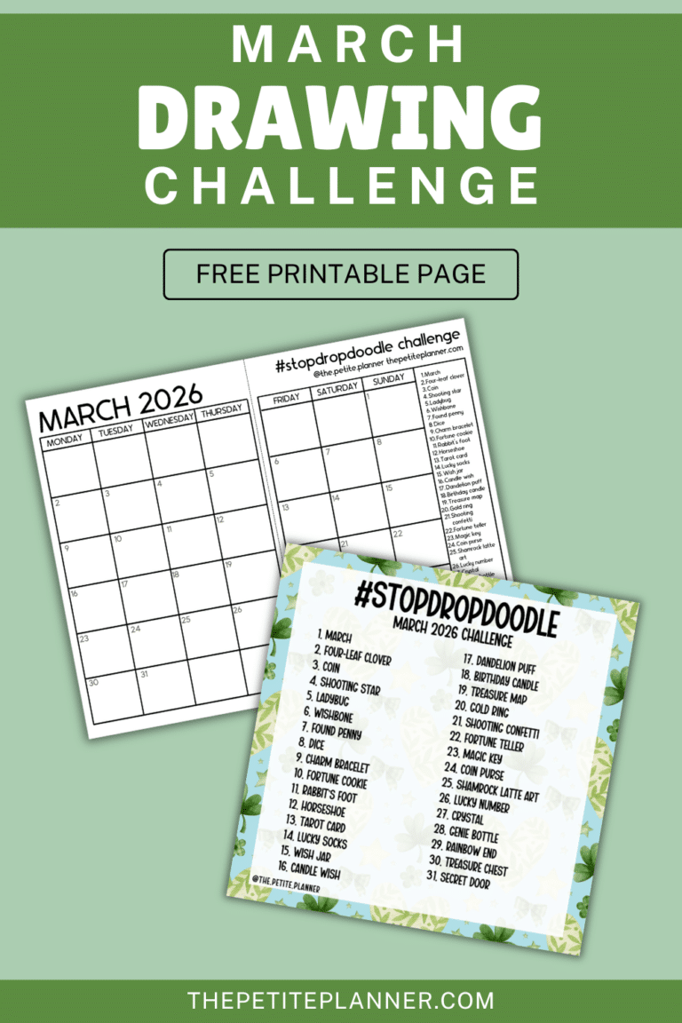 March Drawing Challenge with FREE Printable!