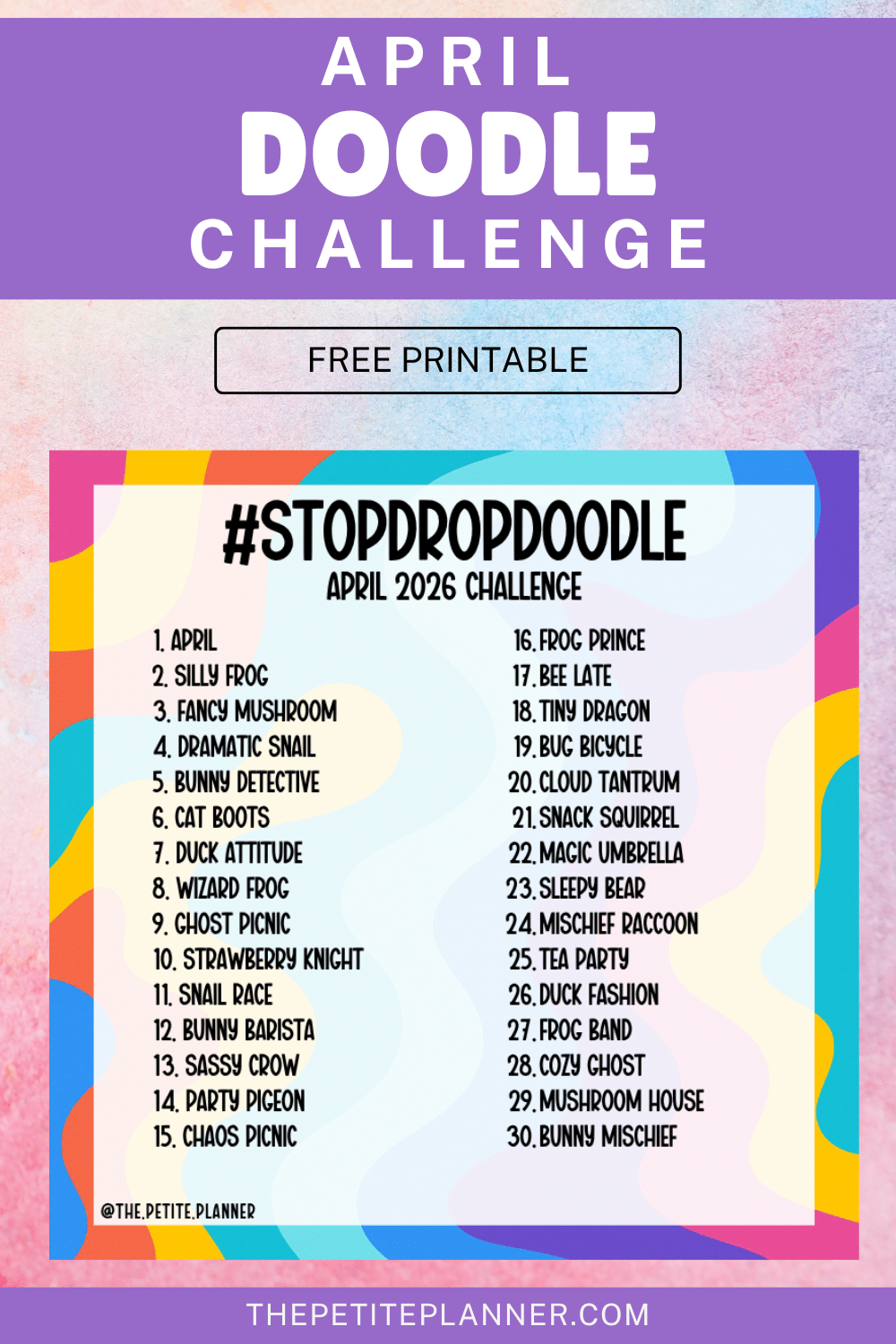 April Doodle Challenge (with Free Printable)