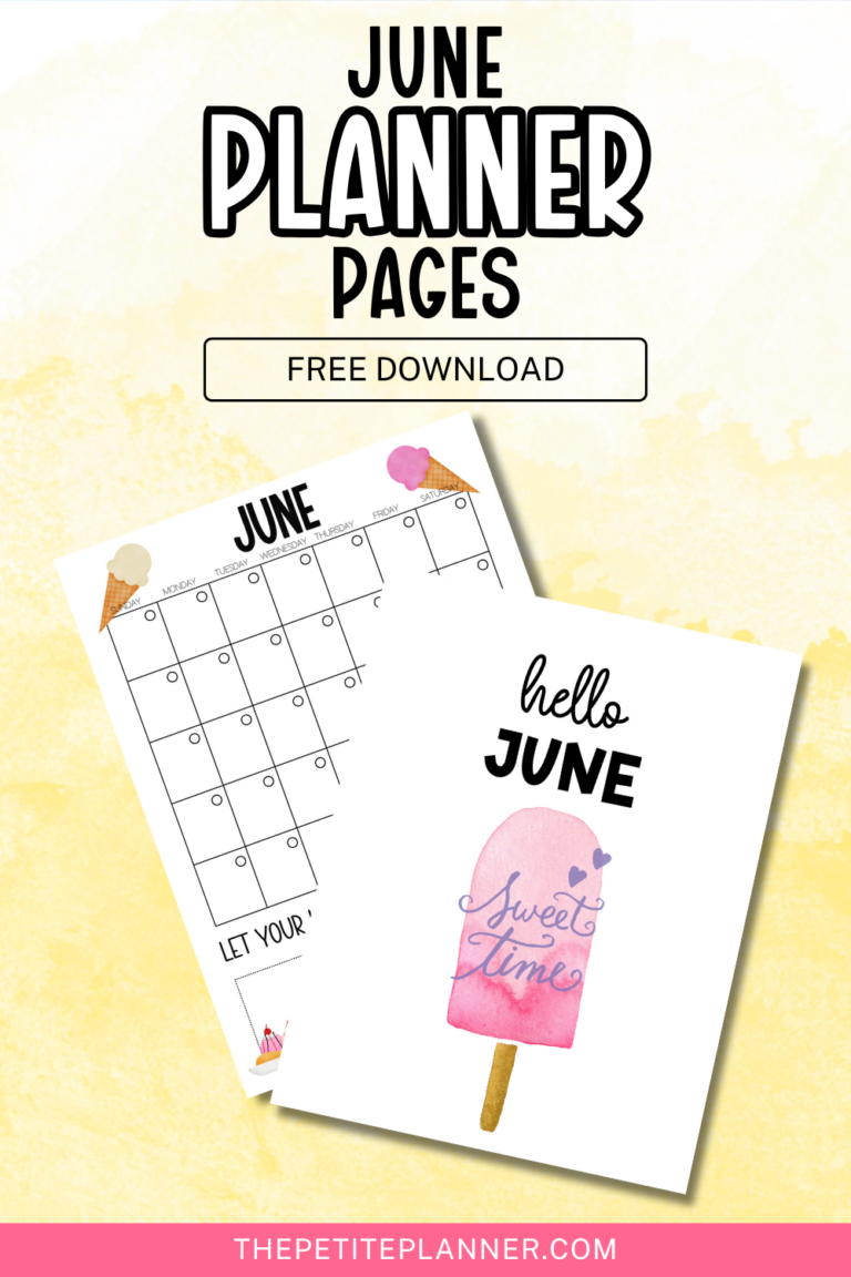 Printable June Planner Pages (Calendar, Habit Tracker & More!)