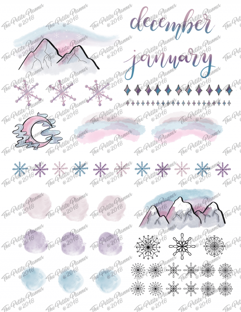 Winter Wonderland Printable Stickers ⋆ The Petite Planner